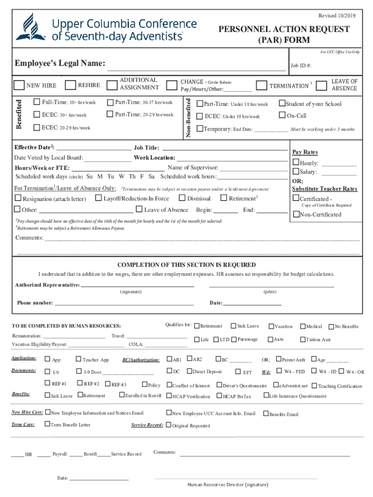Fillable Online (PAR) FORM Fax Email Print - pdfFiller