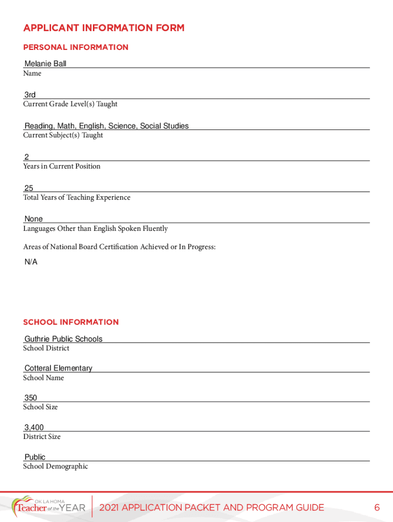 Fillable Online sde ok PDF Download Application Form PDF - Oklahoma ...