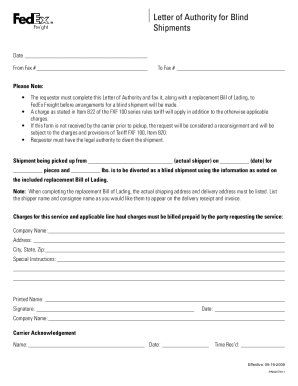 Fillable Online 20 Bill Of Lading Form Fedex - Free to Edit, Download ...