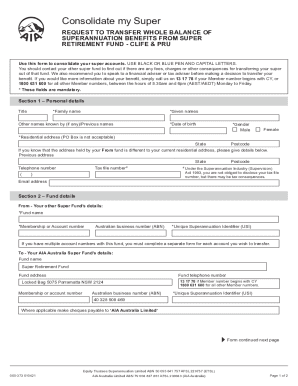 Fillable Online Consolidate Your Super - AustralianSuperCompleting the ...