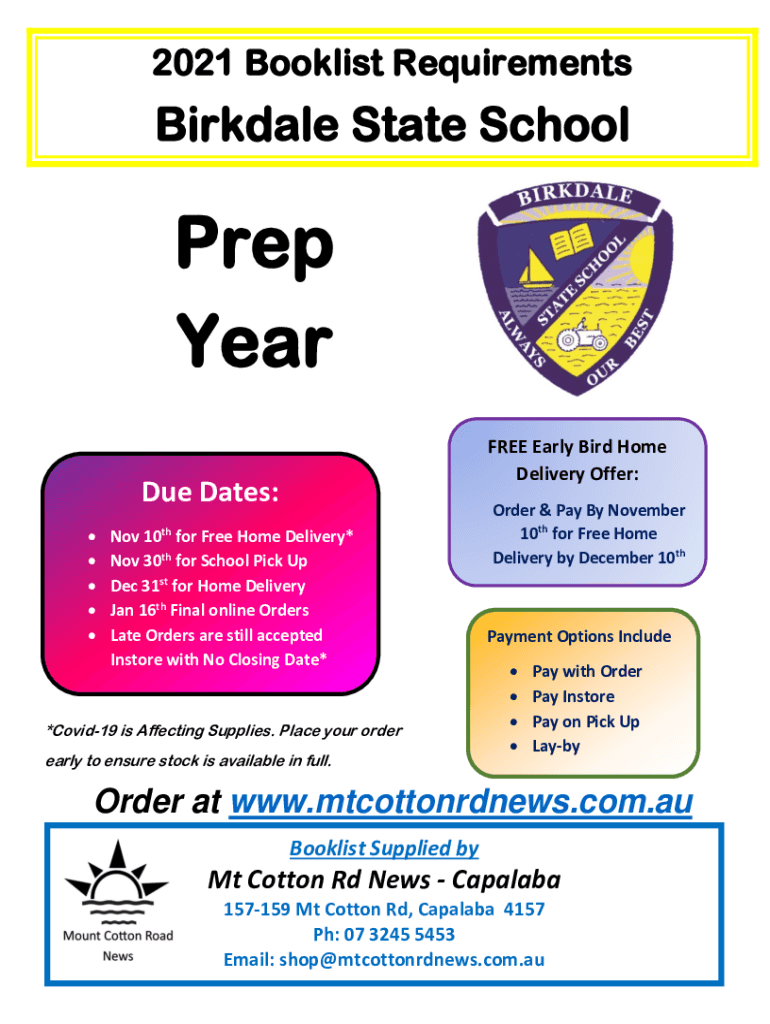 Fillable Online Birkdale State School Fax Email Print - pdfFiller