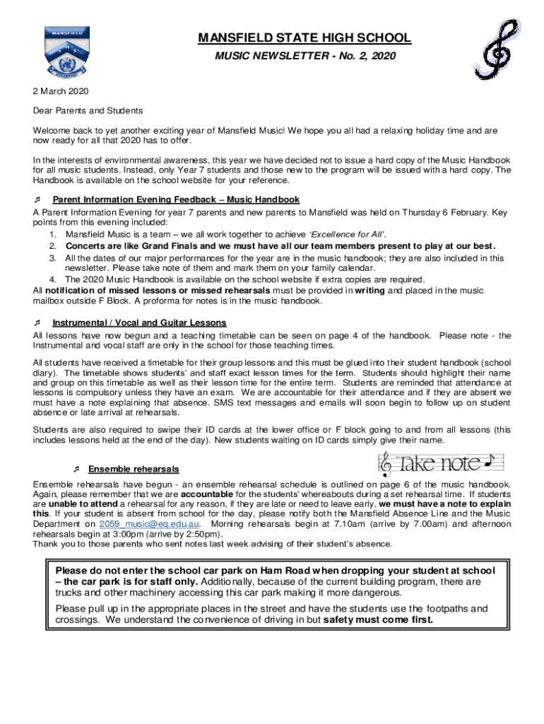 Fillable Online mansfieldshs eq edu Mansfield State High School ...