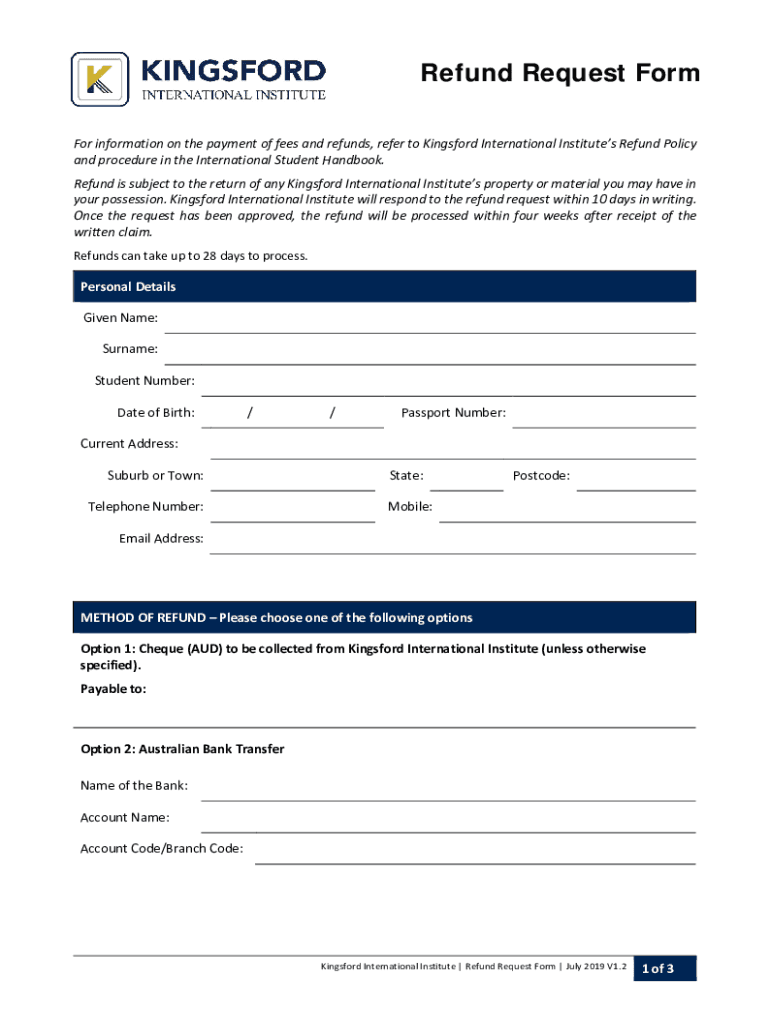 Fillable Online Request Letter for Refund - Template, Format, Sample ...