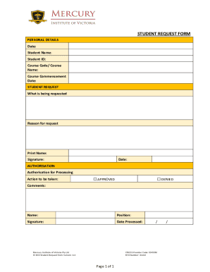 Fillable Online Student Request Form.docx Fax Email Print - pdfFiller