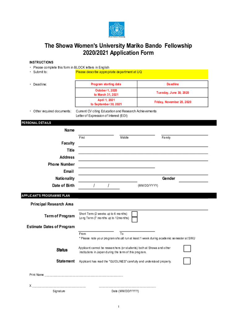 Fillable Online hass uq edu The Showa Women's University Mariko Bando ...