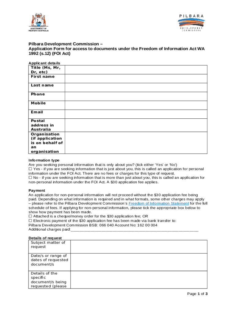 Freedom of ination application - peel.wa.gov.au Doc Template | pdfFiller
