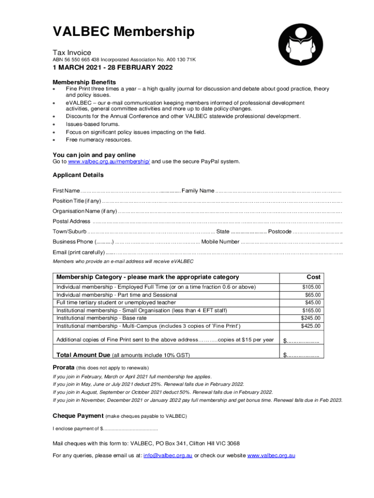 Fillable Online valbec org ABN Tax Invoice - Free Invoice Templates for ...
