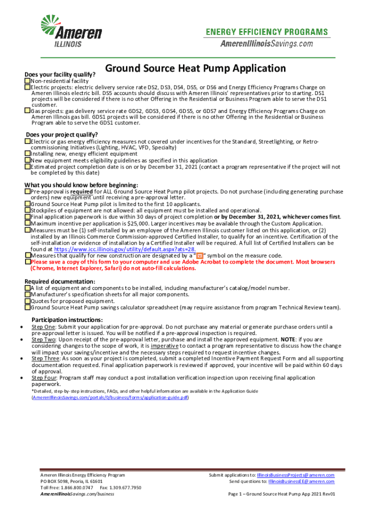 Fillable Online Ground Source Heat Pump Application - Ameren Illinois Fax Email Print - pdfFiller