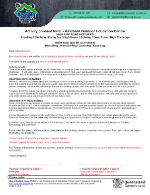 Outdoor Activities Consent and Medical - kinchantoec eq edu Doc ...
