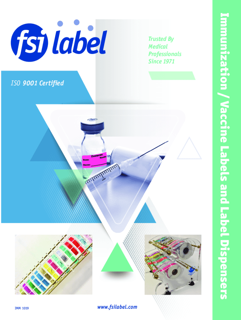 Fillable Online PDF Immunization / Vaccine Labels and Label Dispensers ...