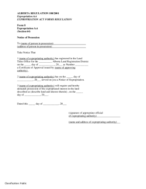 Fillable Online Notice of Possession Form. Form Fax Email Print - pdfFiller