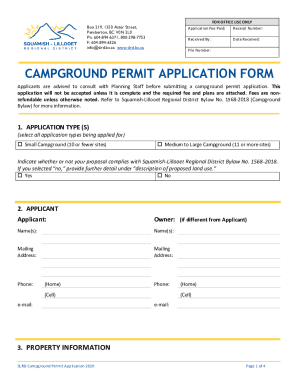 Fillable Online CAMPGROUND PERMIT APPLICATION FORM Fax Email Print ...