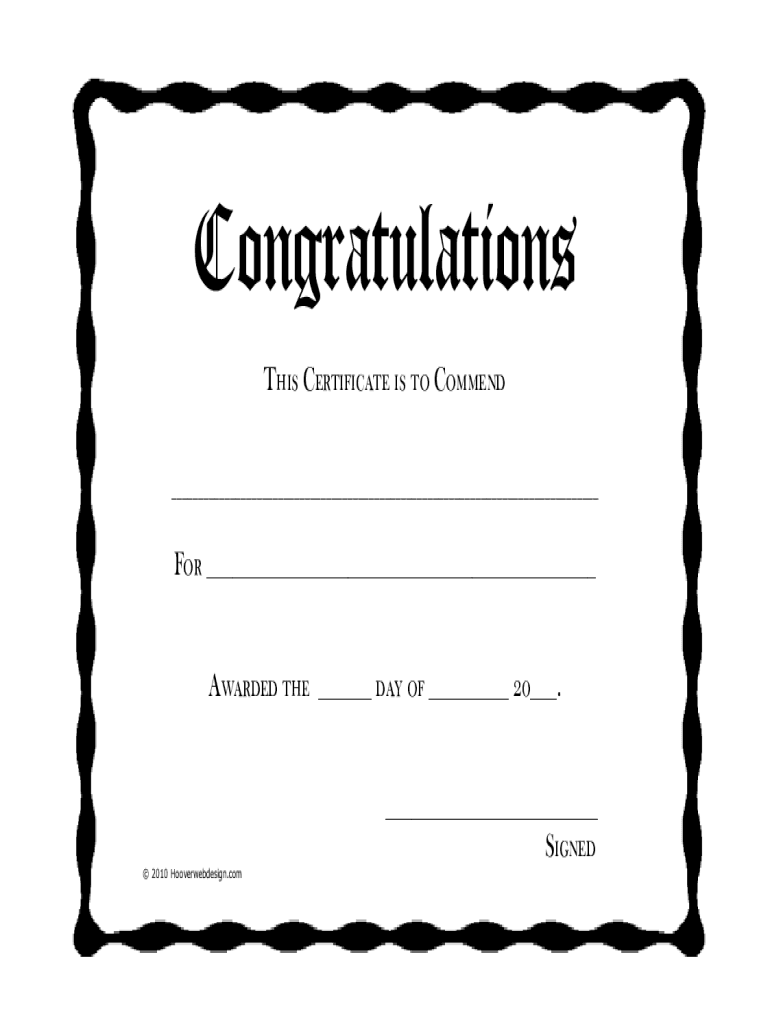 Fillable Online Printable Congratulations Award Certificates ...