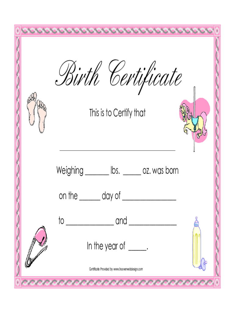 Fillable Online Baby Birth Certificate. Baby Birth Certificate Fax ...