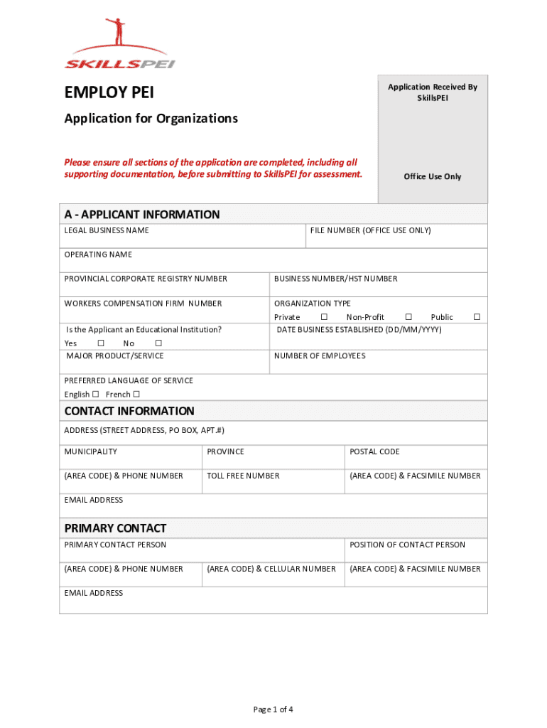 Fillable Online Application for Employment with the PEI Public Service ...