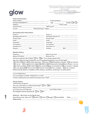Fillable Online Welcome to Glow Fax Email Print - pdfFiller