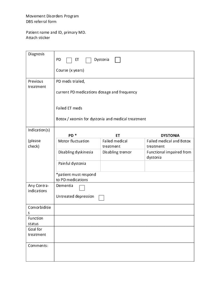Fillable Online DBS referral form to MDP Fax Email Print - pdfFiller