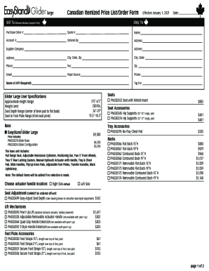 Fillable Online Canadian Itemized Price List/Order Form Fax Email Print ...