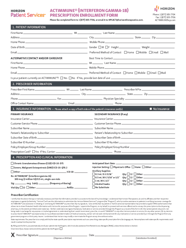 Fillable Online Horizon By Your SideHomepage for Healthcare ...