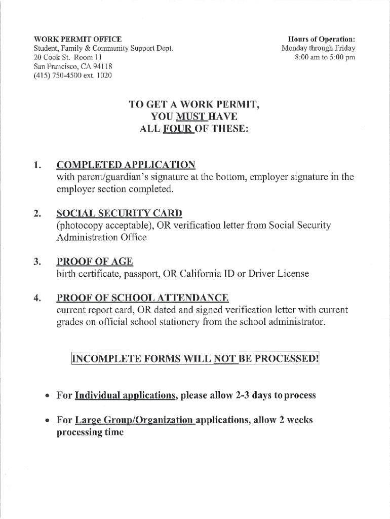 Fillable Online Request for Work Permit - Spanish Fax Email Print ...