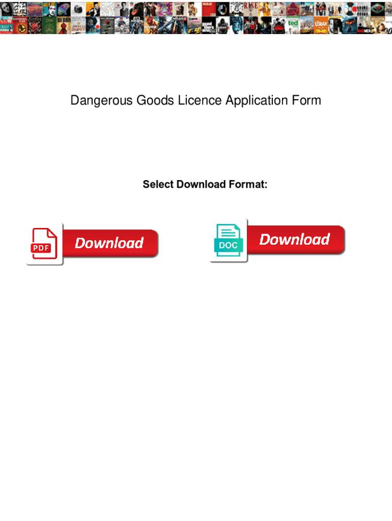 Fillable Online Dangerous Goods Licence Application Form buffalo ...