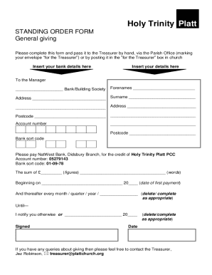 Fillable Online Services - Holy Trinity Platt ChurchHoly Trinity Platt ...