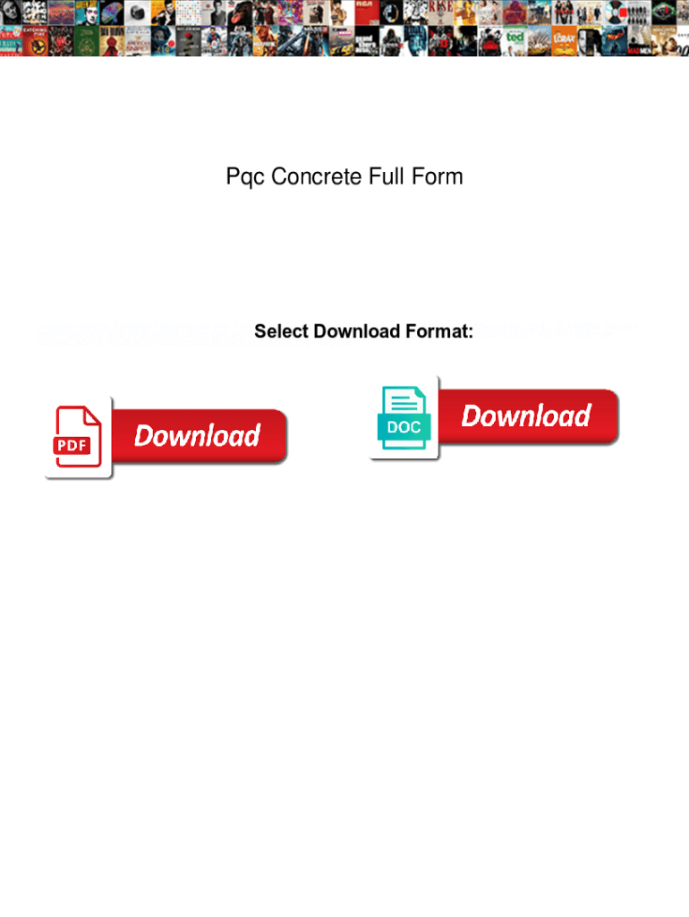Fillable Online Pqc Concrete Full Form limpus. Pqc Concrete Full Form ...