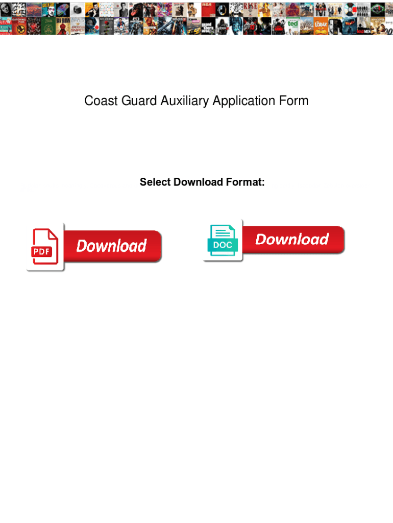 Fillable Online Coast Guard Auxiliary Application Form package. Coast ...