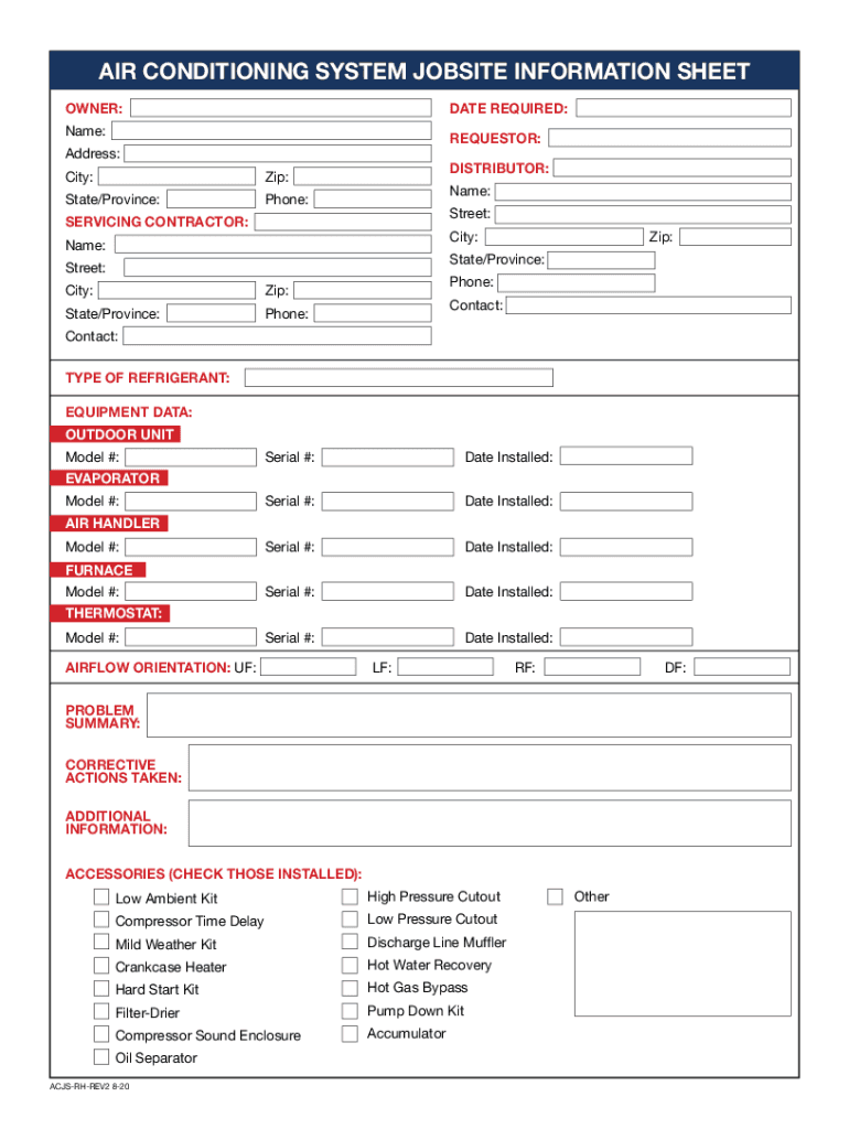 Fillable Online TYPE OF REFRIGERANT: Fax Email Print - pdfFiller