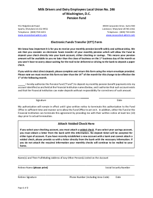 Fillable Online Local 246 - EFT Form - Current Retiree Fax Email Print ...