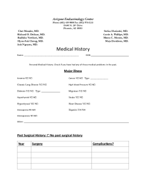 Fillable Online Medical History Form 2021 Fax Email Print - pdfFiller