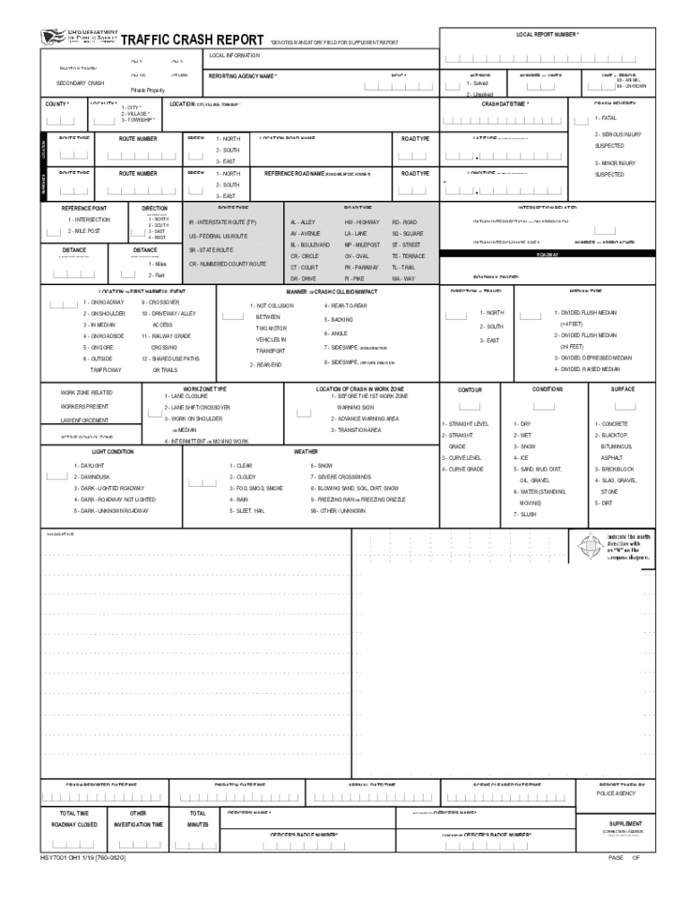 Fillable Online CRASH REPORT (OH-1) SUBMISSION STRUCTURE - NHTSA Fax ...