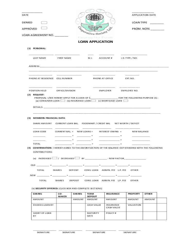 Fillable Online Bank Application Form Pdf - Fill Out and Sign Printable ...FREE 13+ Sample Loan ...