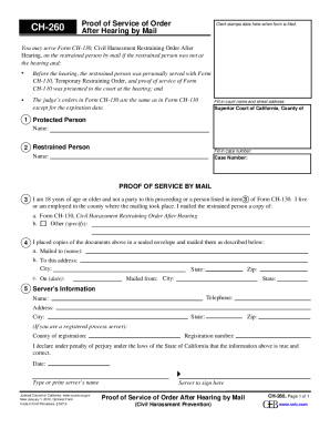 Fillable Online CH-260. Fillable Editable and Saveable California ...
