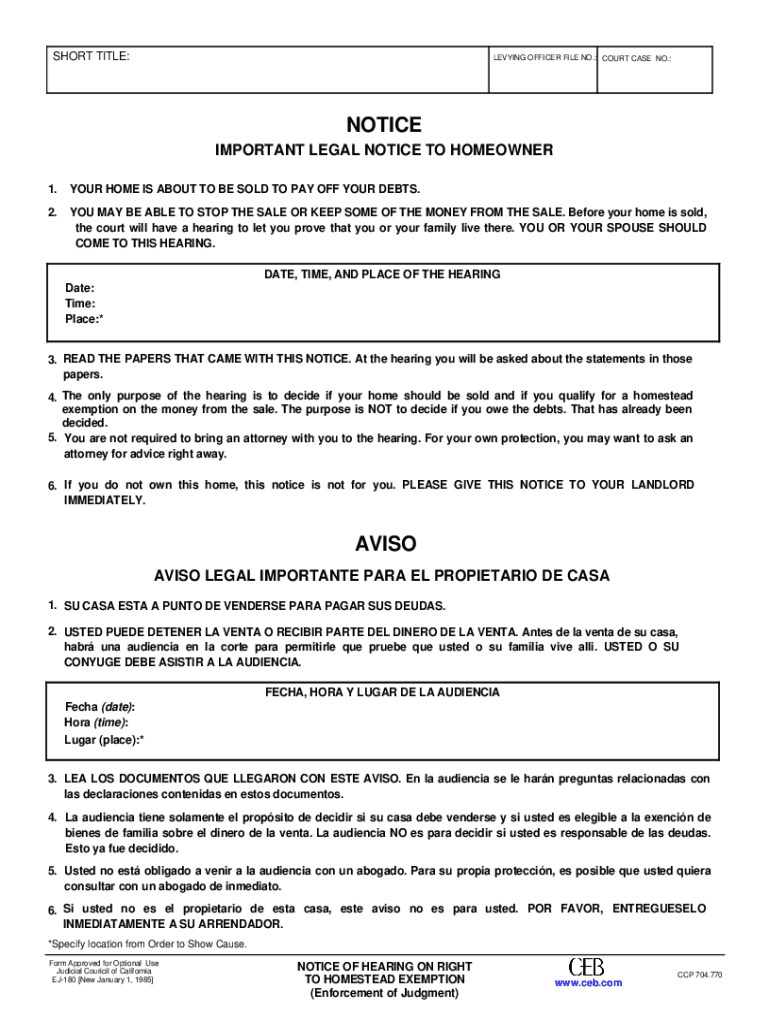 Fillable Online EJ-180. Fillable Editable and Saveable California Judicial Council Forms Fax ...