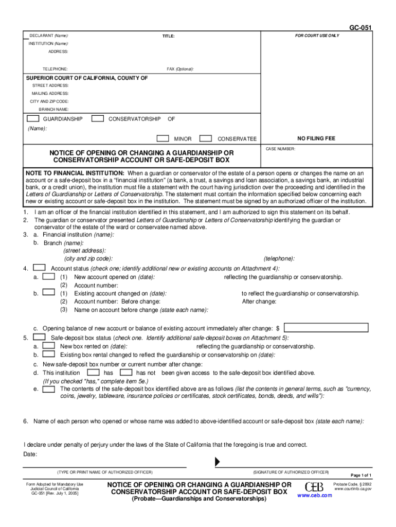 Fillable Online GC-051. Fillable Editable and Saveable California ...