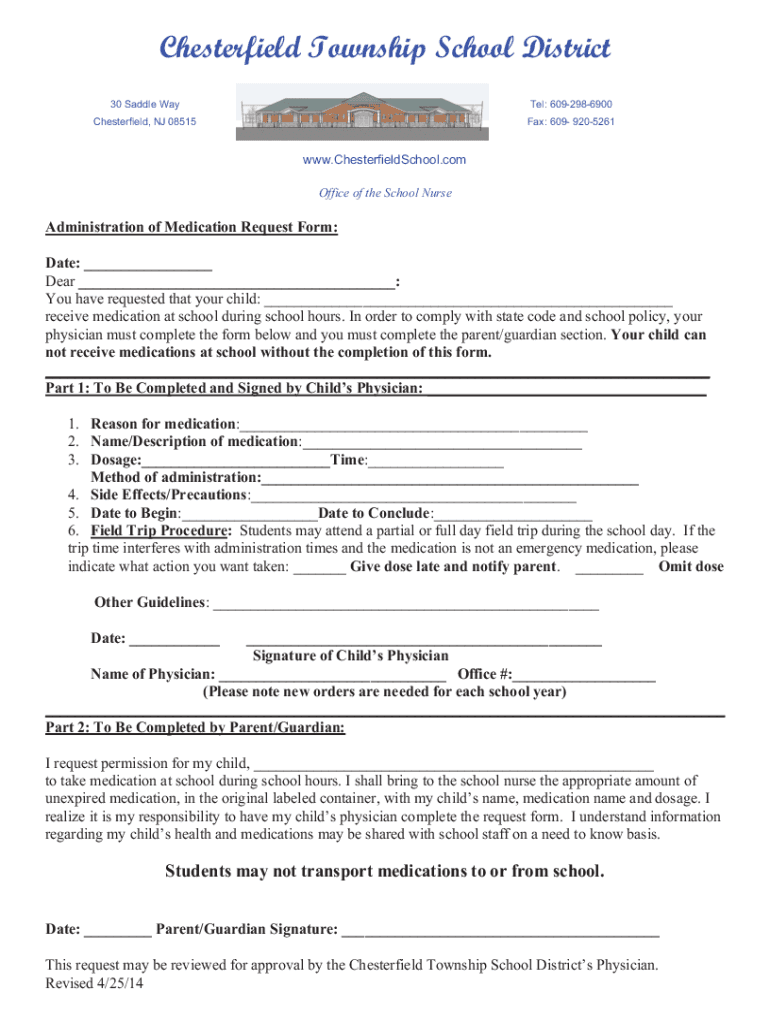 Fillable Online New Student Registration - Chesterfield Township School ... Fax Email Print ...