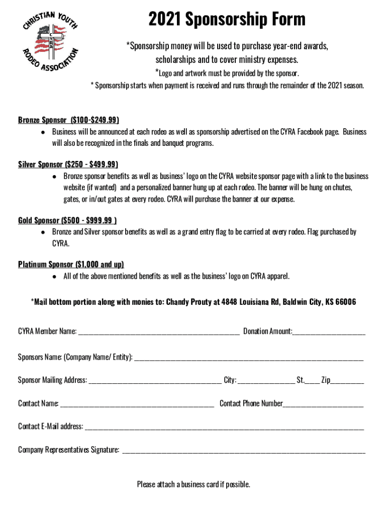 Fillable Online Sponsorship application form - a step-by-step guide for ...