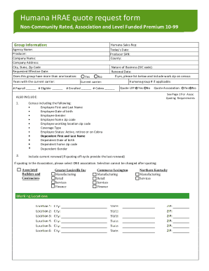 Fillable Online Humana Risk Assessment Form (NCR) Fax Email Print ...