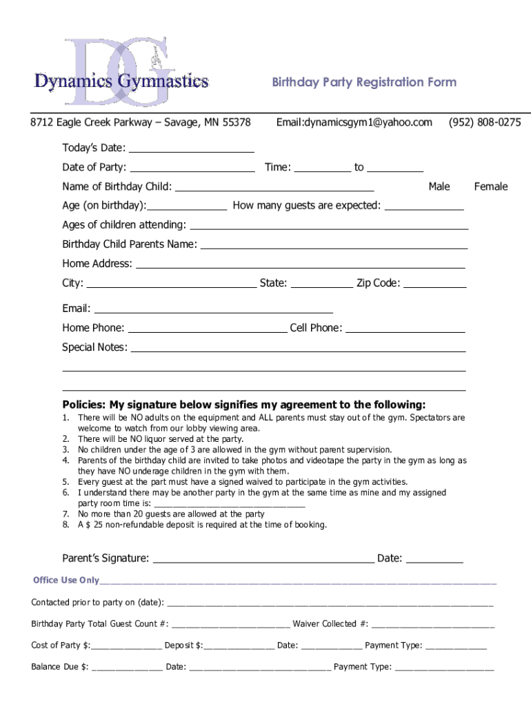 Fillable Online 8712 Eagle Creek Parkway Savage, MN 55378 Fax Email ...