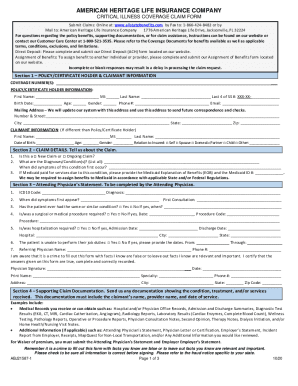 Fillable Online Critical Illness Claim Form 2020 (2) - Allstate ...