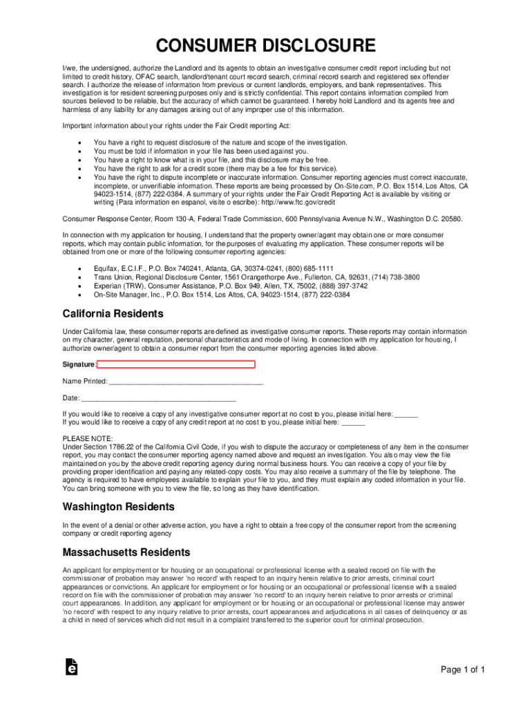 Fillable Online Rental Application Disclosure Agreement Fax Email Print ...
