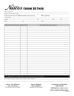 Fillable Online Custom Kit Form Fax Email Print - pdfFiller