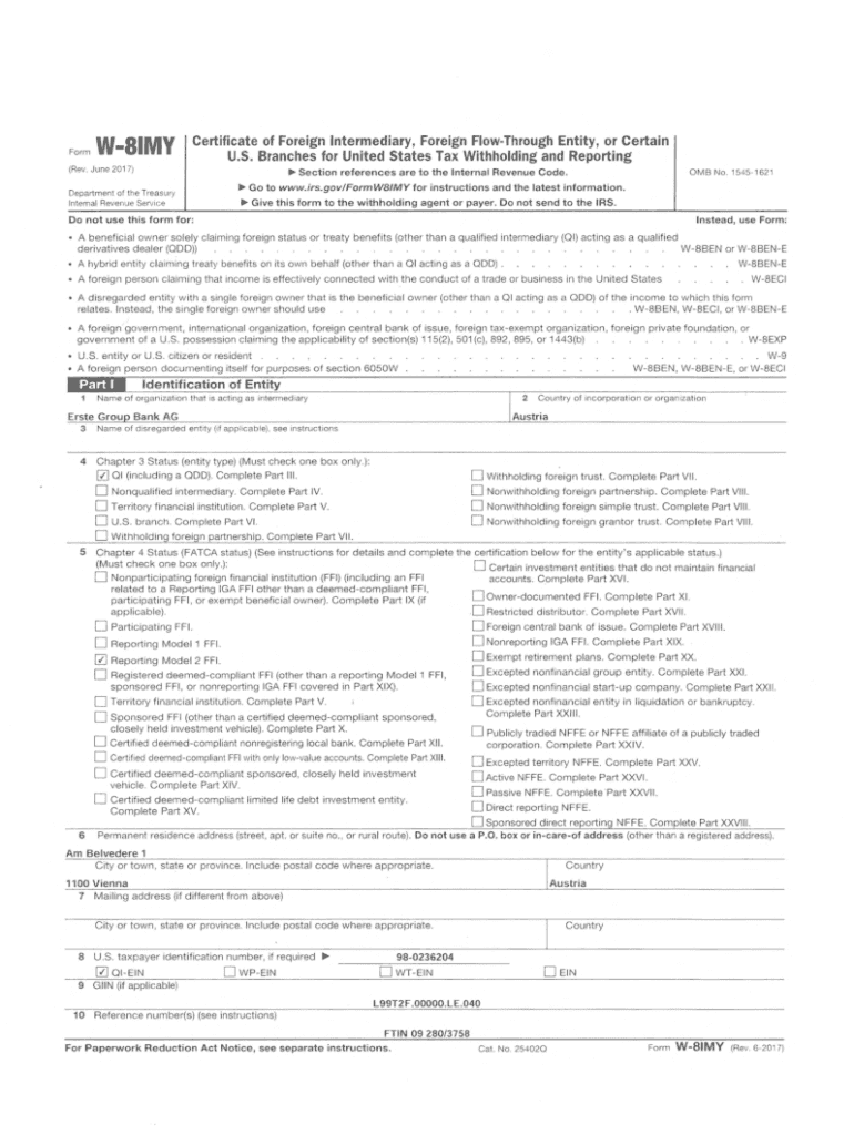 Fillable Online IRS released new version of Form W-8IMY and ...