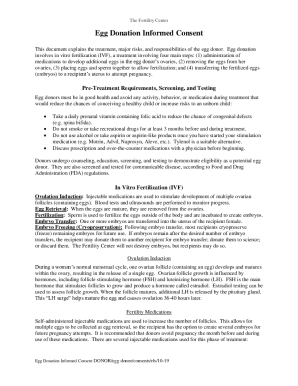 Fillable Online CONSENT FORM FOR AN EGG DONOR - Boston IVF Fertility ...