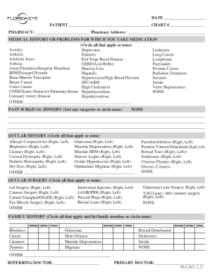 Fillable Online Pharmacy Intake Form - Florida Eye Download Printable ...