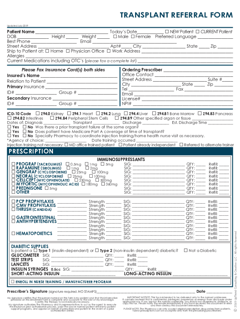 Fillable Online Solid Organ Transplant Referral FormsDuke Health ...
