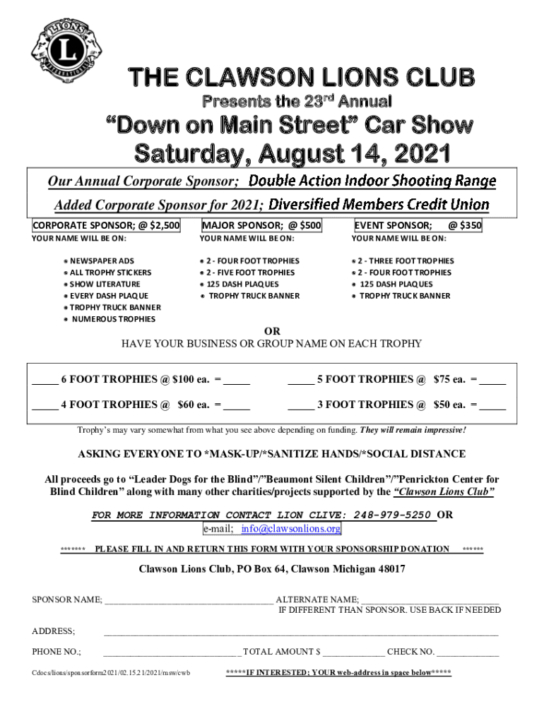 Fillable Online Clawson Lions Club - Lions e-Clubhouse Fax Email Print ...