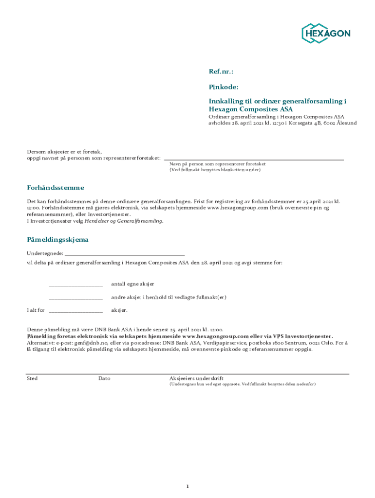 Fillable Online Ref.no.: PIN code: Notice of Annual ... - cdn ...