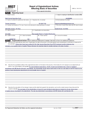 Fillable Online High Income Securities Fund Fax Email Print - pdfFiller